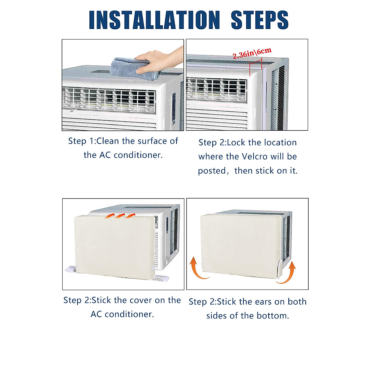 21''Wx 15''Hx 3.5'' Indoor Air Conditioner Cover for Inside Window, 3 Layers AC Cover for Inside, Indoor Window AC Unit Insulation Cover for Winter