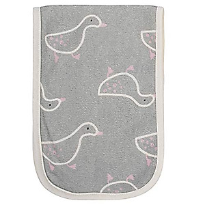 Grow by Gerber Baby Girls 4-Pack Terry Burp Cloths, Pink/Grey/Ivory, One Size