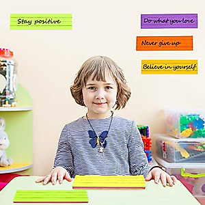 200 Sheets Sentence Strips Ruled Rainbow Sentence Strips Self Adhesive Lined Sentence Learning Strips Fluorescent Paper for School Office Supplies 8 Colors, 8 Pieces, 3 x 12 Inch