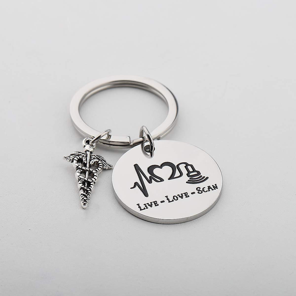 ENSIANTH Sonographer Gift Live Love Scan Keychain Ultrasound Tech Jewelry Radiologist gift (Sonographer Keychain)
