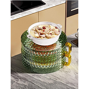 NuRcix 2Pcs Food Cover Stackable Refrigerator Fresh-Keeping Box Stackable Fruit Storage Containers Vegetable Storage Keep Fresh For Vegetables, Fruit,Meat And Salad (Green)