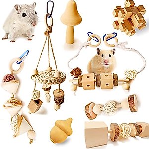Wepets Hamster Toys, for Hamster, Gerbils, Mice, Rats and Other Small Animals to Chew and Play with, Induce Them to Grind Their Teeth, Reduce Depression. (Pattern-D)