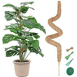 Byjogger Moss Pole, Moss Pole for Plants Monstera, 45'' Moss Poles for Climbing Plants, Monstera Moss Pole, Plant Support for Indoor Plants, Bendable Moss Pole for Plants Growth(1 Pcs)