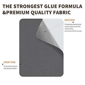 Azobur Sofa Fabric Repair Patch, 6 Piece Microfiber Patches, Self Adhesive Fabric Sofa Patch Repair Fabric, Luxurious Look, Quick Fix Sofa.(Gray)