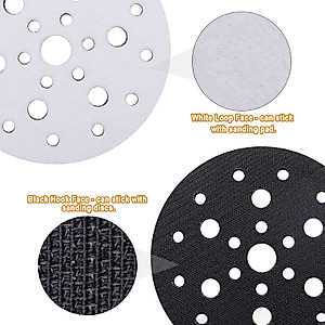 SIJDIEE 5 Pack Interface Pads, 6 Inch 25 Holes Hook and Loop Soft Density Sponge Cushion Buffer Backing Pad, Foam Sanding Interface Pads for Orbital Sander Automotive Woodworking Polishing