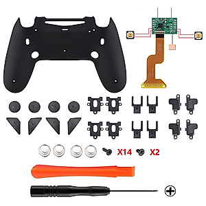 eXtremeRate Black Dawn 2.0 FlashShot Trigger Stop Remap Kit for PS4 CUH-ZCT2 Controller, Upgrade Board & Redesigned Back Shell & Back Buttons & Trigger Lock for ps4 Controller JDM 040/050/055