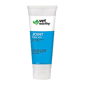Vet Worthy Joint Paw Gel for Cats - 3oz - Glucosamine Chondroitin Joint Support Supplement -with MSM, Vitamin C, Yucca Schidigera, Sea Kelp - Salmon Flavor Cat Paw Gel - Daily Use