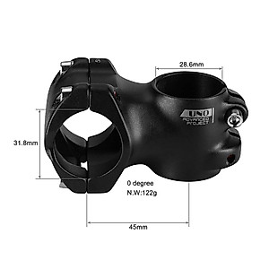 BESNIN Bike Stem MTB Downhill Bike Bicycle Stem 0 degree 31.8 * 35/45mm red for Downhill sports (0° 31.8 * 45mm White)