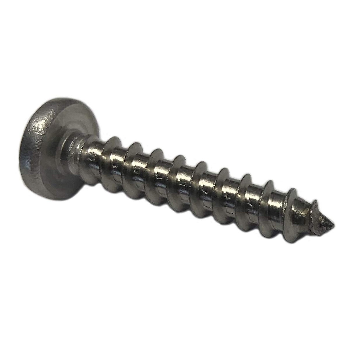 #10 x 1 Stainless Steel Pan Head Sheet Metal Screws, Full Thread, Phillips Drive, Bright Finish, Self-Tapping, Quantity 100 Pieces by Marine Bolt Supply