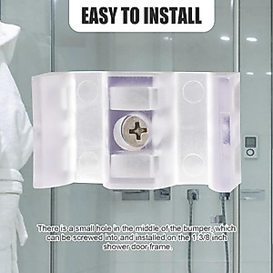 4pcs Shower Door Bumpers, Anti-Collision Block Glass Shower Door Stopper for Sliding Doors Shower Room Glass Shower Door Bottom Guide Assembly