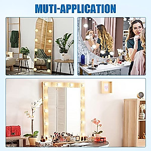 Yahenda 30 Pcs LED Vanity Lights Makeup Mirror Lights with Adjustable Color and Brightness Stick on Vanity Lighting Fixtures with 10 LED Light Bulbs for Bathroom Bedroom Dressing Mirror Wall Table