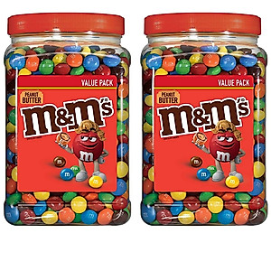 M&M'S Peanut Butter Chocolate Bulk Candy Jar | 55 oz. Each; 110 oz. Total (2 Pack)_AB