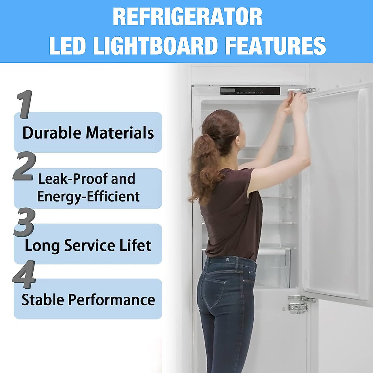 Delixike Refrigerator W10843353 (W11205083, W10695459) 1 LED Module for Whirlpool