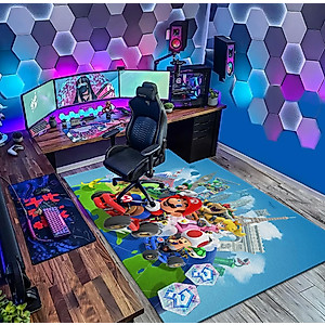 Cartoon Character Area Rug Retro Cartoon Game Rug Game Theme Carpet Christmas Housewarming Gift for Indoor Outdoor Home Decor Floor Mat 6' x 9'