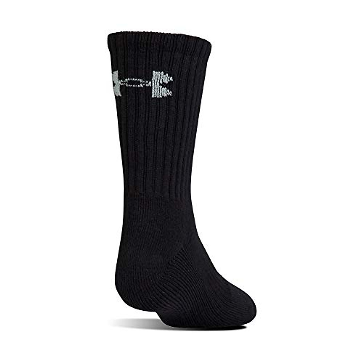 Under Armour Adult Charged Cotton Crew Socks, Multipairs , Black/Gray (6-Pairs) , Large