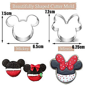 Cookie Knife Mickey Themed Cookie Moulds 5 Pieces - Mickey Mouse Sandwich Cartoon Cookie Knife Shape Cookie Mould, Kids Fondant Knife Baking Mould for Cake Sandwich Vegetables and Fruits,