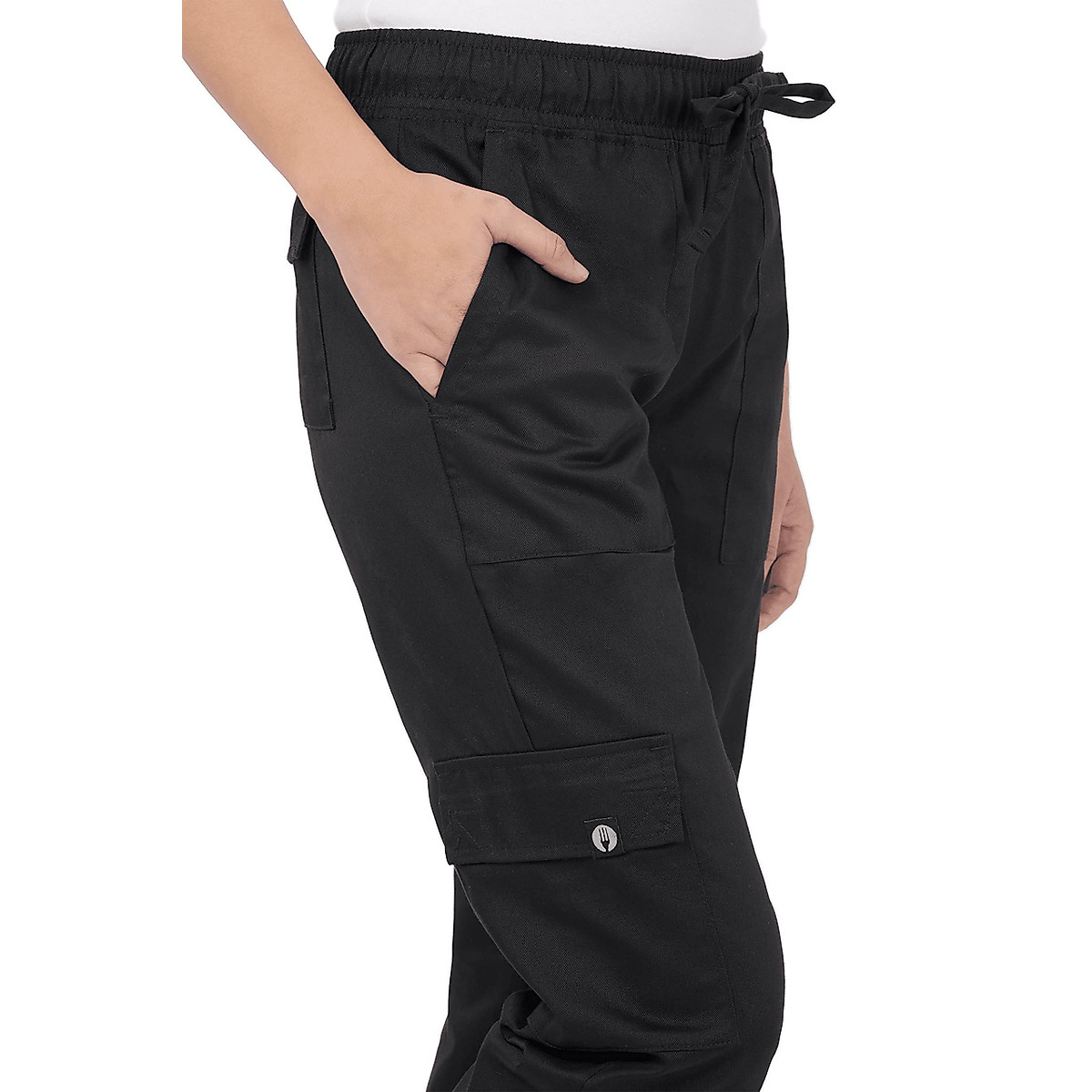 Chef Works Women's Cargo Chef Pants, Black, Medium