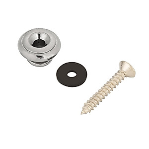 Tbest 10Pcs Mushrooms Head Guitar Strap Buttons Strap Locks Metal End Pin with Screw for Ukulele Electric Bass Silver, Black, Gold(Silver)