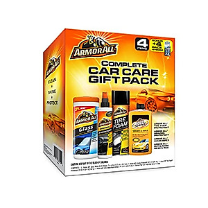 Car Wash and Car Cleaner Kit by Armor All, Includes Glass Wipes, Car Wash & Wax Concentrate, Protectant Spray and Tire Foam
