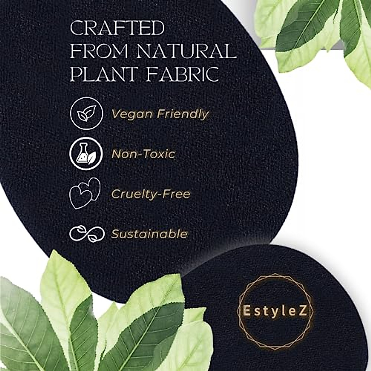 ESTYLEZ Exfoliating Gloves, 2 pcs- Body Exfoliator Mitt (Black) for Dead Skin Remover, Deep Cleaning Shower Gloves - Effective for Spray Tan Removal or Keratosis Pilaris for Men and Women