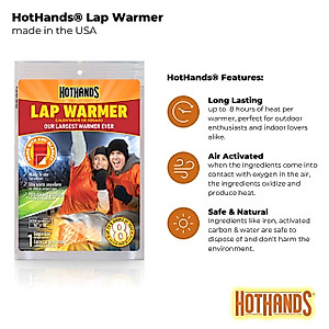 HotHands Lap Warmer, Largest Warmer 16" X 10" - Up to 8 Hours of Long Lasting Heat - 1 Lap Warmer,Tan