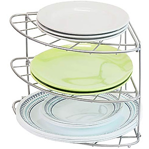 Simple Houseware 3-Tier Counter Corner Shelf Organizer, Silver