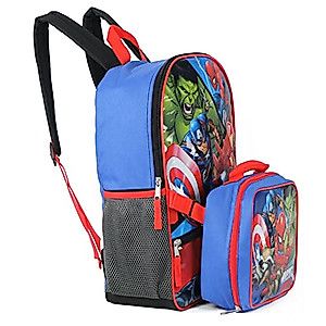 Marvel Avengers Backpack with Lunch Bag (One Size, Heroes)