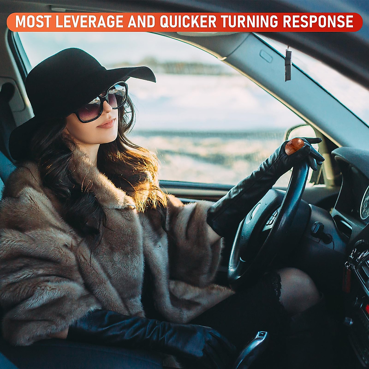 2 Pieces Steering Wheel Knob Spinner Suicide Knobs Steering Wheel 360 Degrees Rotation Tractor Accessories for Cars, Trucks, Tractors, Boats, Golf Carts (Black and Brown)