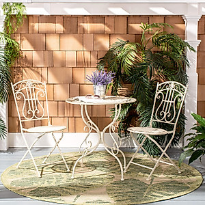SAFAVIEH PAT5028A Outdoor Collection Semly Pearl White 3-Piece Bistro Set