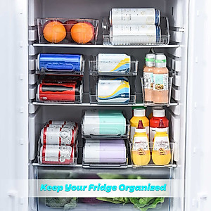 WEYCNCRIUF Can Organizer for Pantry, Soda Drink Canned Foods Bins Stackable Dispenser Storage Holder Rack Refrigerator Pantry Freezer, Holds Up to 10 Cans (12-oz), Approx. 13.39x5.31x6.02inch