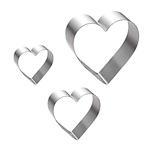 Large Round and Heart Cake Ring Set-4/6/8 Inch Biscuit Cutter Stainless Steel