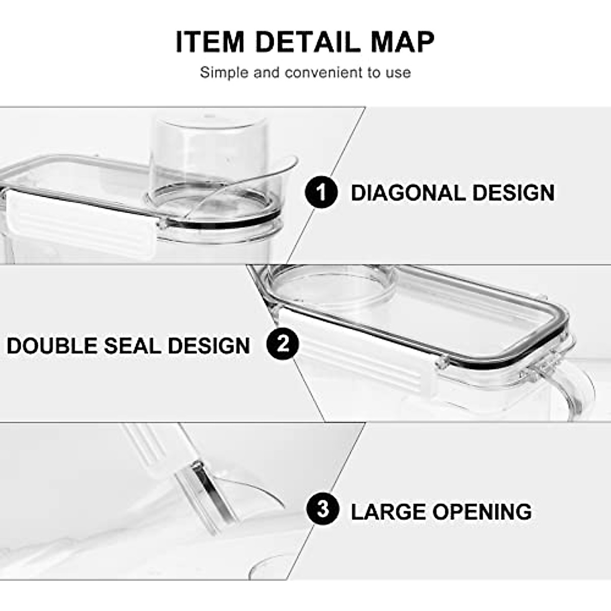 Cabilock Laundry Detergent Basket Washing Powder Container Plastic Laundry Hamper with Lid Spoon for Detergent Laundry Condensate Bead 18x29CM