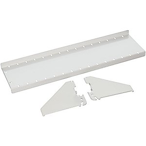Wall Control Pegboard Shelf 4in Deep Pegboard Shelf Assembly for Wall Control Pegboard and Slotted Tool Board – White
