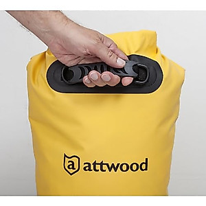 Attwood 11897-2 20 Liter Dry Bag Roll Top for Boating, Kayaking, Camping, Swimming, and Fishing, Yellow