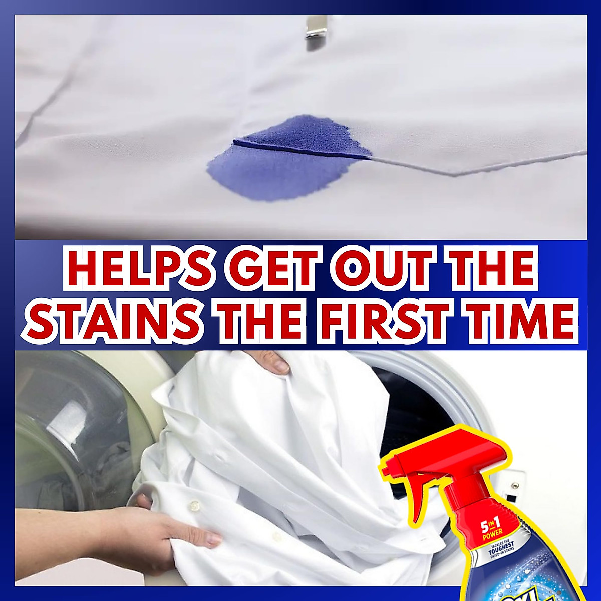 Gaudum Laundry Stain Brush Bundled with Compatible Stain Remover Max Force - 12 FL OZ (Pack of 4) - laundry stain remover spray, spray and wash stain remover laundry