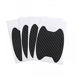 Reswish 4PCS Car Door Handle Sticker,Car Door Handle Scratch Protectors,Universal Paint Guard Car Door Cup Scratch Protection Films,Carbon Fiber Anti-Scratches Protector Sticker (Black)