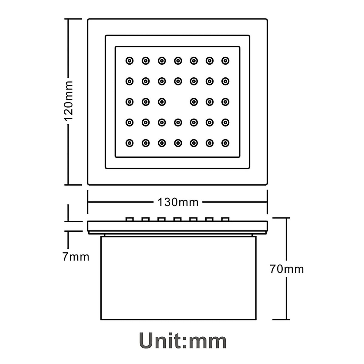 Yalsfowe Shower Body Jet Sprays 4PCS, Square Massage Spa Sprays, Rain Showerhead Side, Wall Mounted Shower Head, Angle Adjustable, High Pressure Shower Head,Black