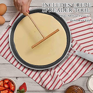 AUDANNE Honeycomb Crepe Pan with Spreader, 11 inch Stainless Steel Flat Skillet, Great for Pancakes Eggs Grill & Griddle Pan - Compatible with All Stovetops (Gas, Electric & Induction), PFOA Free, 11"
