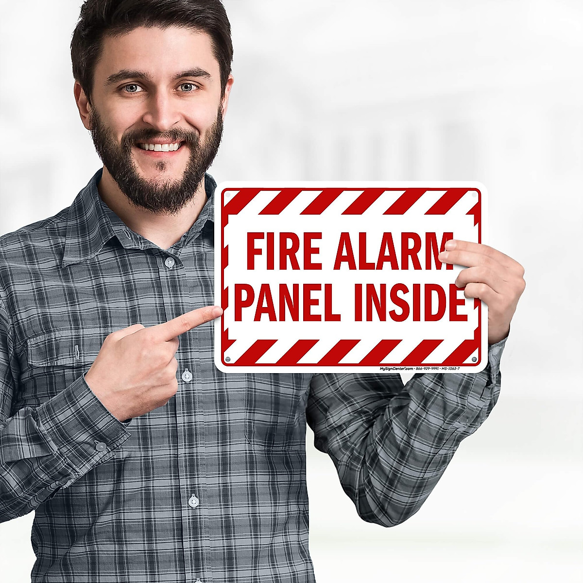 Fire Alarm Panel Inside Sign, 10x7 Inches, Rust Free .040 Aluminum, Fade Resistant, Made in USA by My Sign Center