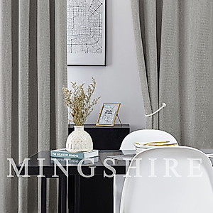 MINGSHIRE 95 Inches Long Blush Pink Premium Checkered Textured Blackout Curtains with Grommet, Super Soft Thick/Privacy Assured/Elegant Style for Kids Girls Room, 52x95, 2 Pcs