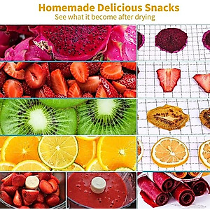 8 Trays Food Dehydrator Machine, Dehydrators for Food and Jerky, Food Dehydrator Machine with Fruit Roll Sheet for Meat, Herbs, Upgraded Digital Timer and Temperature Control | BPA Free | 400 Watts