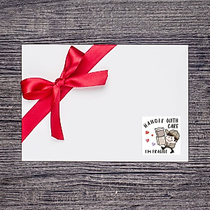 Handle with Care Stickers for Shipping,Fragile Stickers for Shipping,Funny Fragile Stickers,Small Business Stickers 500 Labels Per Roll