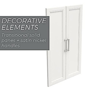 ClosetMaid Modular Storage Pair Set, Wood Closet Organizer, Shaker Style, Add On Accessory for Shelf Units, White, Solid 2-Door Kit