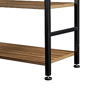 70.8 Inch Tall Bookshelf with 6-Tier Shelves and Round Top Frame for Home Office, MDF Boards, Adjustable Foot Pads,Brown