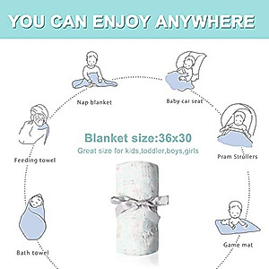 FINOHOPE Baby Blanket Plush Fleece with Security Blanket Snuggler Stuffed Animal Loveys for Boys and Girls, Blue Elephant