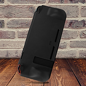 Orzly Grip Case for Nintendo Switch - Protective Back Cover for Nintendo Switch (NOT OLED MODEL) in Handheld Gamepad Mode with Built in Comfort Padded Hand Grips - Solid Black