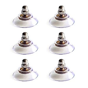 M5 - D3 cm (D 1.2") Clear PVC Small Screw Suction Cup Hook with Cap Nut,Thread Length 0.6 cm (0.24 in),6 Pack
