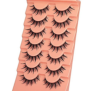 Manga Lashes Natural Look False Eyelashes 3D Spiky Wispy Eyelashes Thai Anime Lashes Asian Volume Fake Eyelashes Cosplay False Lashes 7 Pairs by TOOCHUNAG