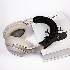 JHK Replacement Headphone Headband Covers for Sony WH-1000xm5 Headsets, Hook and Loop Headband Cover/Headband Protector Headband Cushion Easy Installation No Tool Needed(Black)