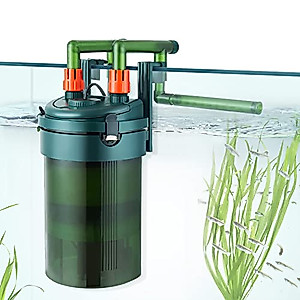 FEDOUR 160GPH/175GPH/400GPH Aquarium Canister Filter, 7W/8W/15W Fish Tank External Filter, Aquarium Hang on Filter with Biochemical Sponge, Ceramic Balls for up to 180 Gallon Fish Tank (175GPH)